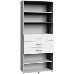Standregal wimex, B:80cm H:185cm T:40cm, wei&szlig;, Holzwerkstoff, Spanplatte, Wohnzimmer, Regale, "Multiraumkonzept", planbar und erweiterbar