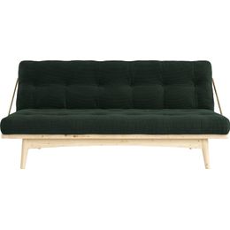 Schlafsofa Karup Design, B:190cm H:90cm T:130cm, grün, 100% Polyester, Kinderzimmer, Sofas, "Folk", aus massiven Kiefernholz, inkl. Futonmatratze