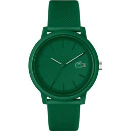 Lacoste Herren Quarzuhr "Lacoste.12.12", grün, Armbanduhren, Armbanduhr, Herrenuhr, Mineralglas, Silikonarmband