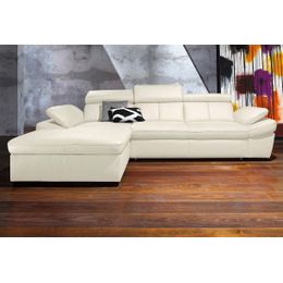Ecksofa, B:280cm H:77cm T:170cm, weiß, exxpo - SOFA FASHION, Microfaser-Primabelle (100%