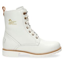 Panama Jack Damen Winterboots "FARA IGLOO TRAV", Gr. 36, weiß, Nappaleder, kontrastfarbene Details, unifarben, Schuhe, Schnürboots,