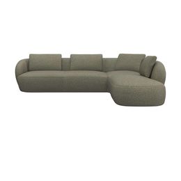 Ecksofa FLEXLUX, B:296cm H:85cm T:237cm, grün, Wohnzimmer, Sofas, "Torino, rund, L-Form, Sofa-Ecke mit Ottomane", Modernes, organisches Sofa-Design,