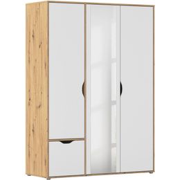 Drehtürenschrank Rauch, B:140cm H:194cm T:53cm, weiß, Holzwerkstoff, Schränke, "Kleiderschrank Schrank Garderobe Wäscheschrank NARAI mit Schubladen",