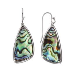 Vivance Damen Paar Ohrhaken "925 Silber rhodiniert Abalone", one-size, Silber 925 (Sterlingsilber), wei&szlig;, Silber 925 (Sterlingsilber), Ohrringe