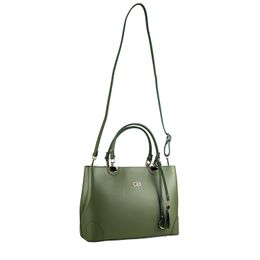 Damen Henkeltasche "Miami", Collezione Alessandro, grün, Leder, Taschen, hochwertiges Rindsleder mit Quaste und Anhänger