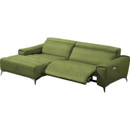 Ecksofa Egoitaliano, B:266cm H:95cm T:163cm, grün, Wohnzimmer, Sofas, "Suzette, Designsofa mit hohem Sitzkomfort", mit Recamiere, inkl. 1