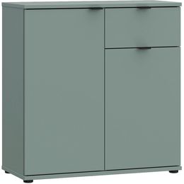 Kommode FORTE, B:80,1cm H:82,3cm T:34,1cm, grün, Spanplatte, Schlafzimmer, Sideboards, "Ganymede", Kommode, Stauraum, Schublade; Metallgriffe, 4