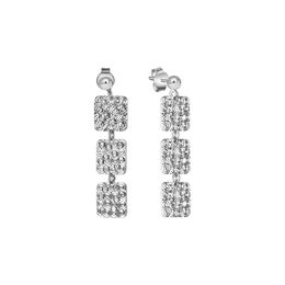 Vivance Damen Paar Ohrstecker "925 Sterling Silber rhodiniert Struktur", one-size, Silber 925 (Sterlingsilber), wei&szlig;, Silber 925 (Sterlingsilber),
