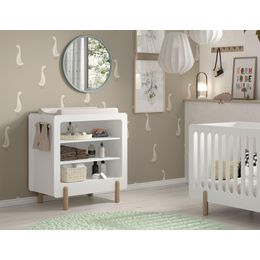 Kommode Vipack, B:88cm H:95,3cm T:54,4cm, weiß, MDF, Schlafzimmer, Sideboards, "Smile, Wickelregal mit 3 Fächern, MDF weiß lackiert", ohne