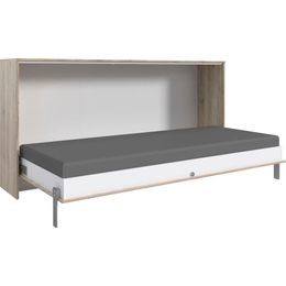 Schrankbett wimex, H:105cm, weiß, Kinderzimmer, Schrankbetten, "Juist Schrankklappbett Gästebett", horizontal klappbar, 3 Liegeflächen, mit