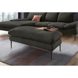 Hocker W.Schillig, B:106cm H:45cm T:71cm, grün, Chenille-Flachgewebe R66 (85% Polyester, 15% Nylon);Longlife Xtra-Leder Z59: Glattleder mit modischer