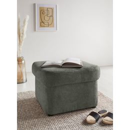 Hocker DOMO collection, B:57cm H:41cm T:57cm, grün, Luxus-Microfaser (100% Polyester);Struktur ( 90% Polyester, 10% Polyacryl);Microfaser PRIMABELLE