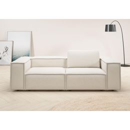 2-Sitzer Places of Style, B:246cm H:68cm T:98cm, weiß, 96% Polyester, 4% Nylon, Sofas, "Watertown, modernes Sofa 246 cm breit, auch in Feincord",