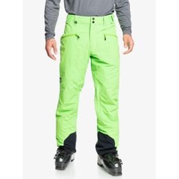 Quiksilver Herren Snowboardhose, gr&uuml;n, Gr. XS, 100% recyceltes Polyester / 97% Polyester, 3% Elastan, Hosen