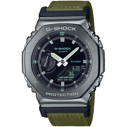 Casio G-SHOCK Herren Chronograph, grün, Armbanduhren, Quarzuhr,Armbanduhr,Herrenuhr,digital, bis 20bar wasserd.Textilarmband