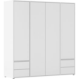 Drehtürenschrank Rauch, B:187cm H:194cm T:53cm, weiß, Holzwerkstoff, Schränke, "Kleiderschrank Schrank Garderobe Wäscheschrank NABILA viel Stauraum",