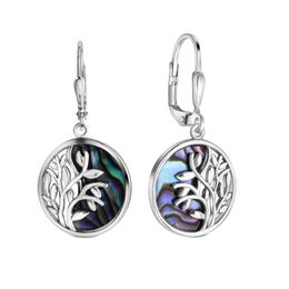 Vivance Damen Paar Ohrh&auml;nger "925-Sterling Silber rhodiniert Abalone", one-size, Silber 925 (Sterlingsilber), wei&szlig;, Silber 925 (Sterlingsilber),