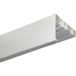 Vorhangschiene Gardinia, B:180cm, wei&szlig;, Holzwerkstoff, Gardinenstangen, "mit Blende P2&Uuml;", mit Bohren, Holz, mit angespritzter Kunststoffblende