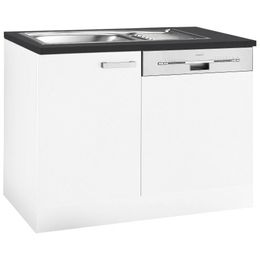 Sp&uuml;lenschrank Optifit, B:110cm H:85cm T:60cm, wei&szlig;, K&uuml;che, Schr&auml;nke, "Odense", Gesamtbreite 110 cm, mit T&uuml;r/Sockel f&uuml;r integrierbaren Geschirrsp&uuml;ler