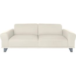 2,5-Sitzer W.Schillig, B:232cm H:78cm T:94cm, weiß, Sofas, "montanaa", mit Metallkufen in Silber matt, Breite 232 cm