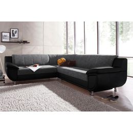 Ecksofa Trendmanufaktur, B:267cm H:85cm T:247cm, schwarz-weiß, Primabelle-Microfaser;Kunstleder SOFTLUX / Struktur (77% Polyester; 23% Polyacryl),