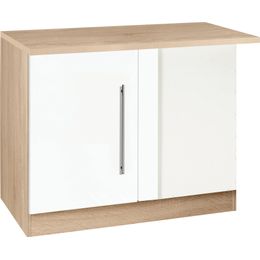 Eckunterschrank KOCHSTATION, B:110cm H:85cm T:60cm, weiß, Küche, Schränke, "KS-Eton"