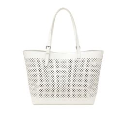 Marc O'Polo MARC O'POLO Damen Shopper "mit herausnehmbarer Innenpouch", wei&szlig;, Leder, unifarben, Taschen
