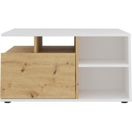 Couchtisch FMD, B:78,5cm H:41,4cm T:67,5cm, weiß, Wohnzimmer, Tische, "Twin"