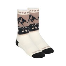 KARI TRAA Damen F&uuml;&szlig;linge, Gr. 36, wei&szlig;, 35% Polyester, 27% Wolle, 27% Polyacryl, 6% Polyamid, 5% Elasthan, mehrfarbig, Socken, 2er-Pack mit