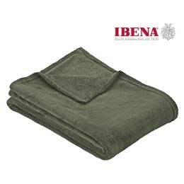 Wohndecke Ibena, B:150cm L:200cm, gr&uuml;n, Polyester, Wohndecken, "Uni Fleecedecke Olbia", einfarbig schick, Kuscheldecke