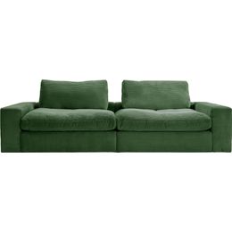 Big-Sofa Alina, B:266cm T:123cm, grün, Cord GCT (92% Polyester, 8% Nylon), Sofas, "Sandy", 266 cm breit und 123 cm tief, in modernem Cordstoff