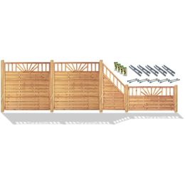 Konifera Sichtschutzelement "FRISCO", H/L: 180cm x 5,85m, Pfosten: 5 Stk., gr&uuml;n, Garten, Zaunelemente, sonniges Design, verschiedene L&auml;ngen