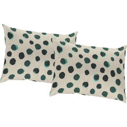 Dekokissen Adam, B:50cm L:50cm, gr&uuml;n, Baumwolle, Leinen, Dekokissen_Sitzkissen_Kissenh&uuml;llen, "Kissenh&uuml;lle Dots", aus Bio-Baumwolle, Kissenh&uuml;lle ohne