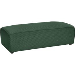 Hocker Home Affaire, B:130cm H:44cm T:60cm, grün, 100% Polyester, Wohnzimmer, Hocker, "NEU: SHERWOOD XXL, Polsterhocker, Cord, Webstoff", rechteckig,