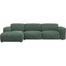 Ecksofa FLEXLUX, B:284cm H:73cm T:171cm, grün, 85% Polyester/15%Polyamide, Wohnzimmer, Sofas, "Lucera bequem und komfortabel durch hochwertigen