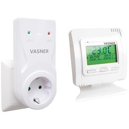 VASNER Raumthermostat "VFTB-AS", B:8,1cm H:13cm T:4cm, wei&szlig;, Raumthermostate, f&uuml;r Infrarotheizung, Sender + Steckdosen Empf&auml;nger