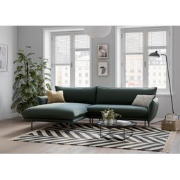Ecksofa Andas, B:249cm H:86cm T:159cm, grün, Struktur (100% Polyester);Struktur weich (85% Polyester/15% Nylon);Samtoptik (100% Polyester),