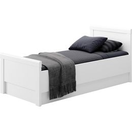 Einzelbett Priess, B:108cm L:208cm, wei&szlig;, Betten, "Arnsberg", Komfortliegeh&ouml;he