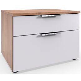 Nachtkommode wimex, B:54cm H:39cm T:41cm, weiß, Spanplatte, Sideboards, "Level by fresh to go", 2 Schubladen mit soft-close Funktion, 54cm breit,