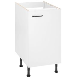 Spülenschrank Optifit, B:45cm H:87cm T:58,4cm, weiß, Holzwerkstoff, Küche, Schränke, "Elga", mit Soft-Close-Funktion, höhenverstellbaren Füßen,