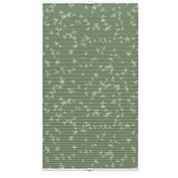 Plissee Gardinia, B:80cm H:130cm, gr&uuml;n, Obermaterial: 100% Polyester, Badezimmer, Plissees, "Dekor Ginkgo Oesyter Mushroom", Klemmtr&auml;ger mit