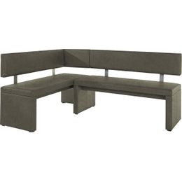 Eckbank Home Affaire, B:190cm H:90cm T:140cm, grün, Holzwerkstoff, Massivholz, Esszimmer, Sitzbänke, "Charissa", in 3 Größen, verschiedene Qualitäten