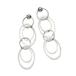 Celesta Damen Paar Ohrh&auml;nger "Silber 925 rhodiniert aus Ringen 6cm lang", one-size, Silber 925 (Sterlingsilber), wei&szlig;, Silber 925 (Sterlingsilber),