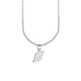 CAI CA&Iuml; Damen Kette mit Anh&auml;nger "925 Silber rhodiniert Planet Saturn", 39+5cm, Silber 925 (Sterlingsilber), L: 44 B: 4mm, wei&szlig;, Silber 925