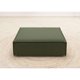 Polsterhocker Places of Style, B:90cm H:43cm T:120cm, grün, 100% Polyester, Hocker, "Watertown, XXL Hockerbank passend zum Sofa - ideal als