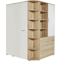 Eckkleiderschrank wimex, B:124cm H:198cm T:148cm, weiß, Schränke, "Joker", begehbarer Kleiderschrank, Garderobe, Ecklösung
