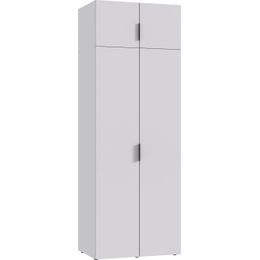 Kleiderschrank wimex, B:80cm H:225cm T:54cm, weiß, Spanplatte, Schränke, "Modena", Drehtüren-Schrankprogramm