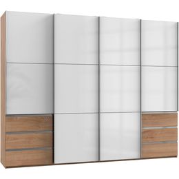 Schwebet&uuml;renschrank wimex, B:300cm H:236cm T:65cm, wei&szlig;, Schr&auml;nke, "Level by fresh to go", mit Synchron&ouml;ffnung