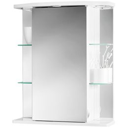 Spiegelschrank Jokey, B:55cm H:66cm T:23cm, wei&szlig;, MDF, Badezimmer, Schr&auml;nke, "Havana LED", wei&szlig;, 50 cm Breite