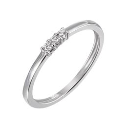 Firetti Damen Solitärring "Schmuck Geschenk Gold 585 Damenring Verlobungsring Goldring", 56, 0,06 SI = kleine Einschlüsse, Diamanten Weißgold 585,